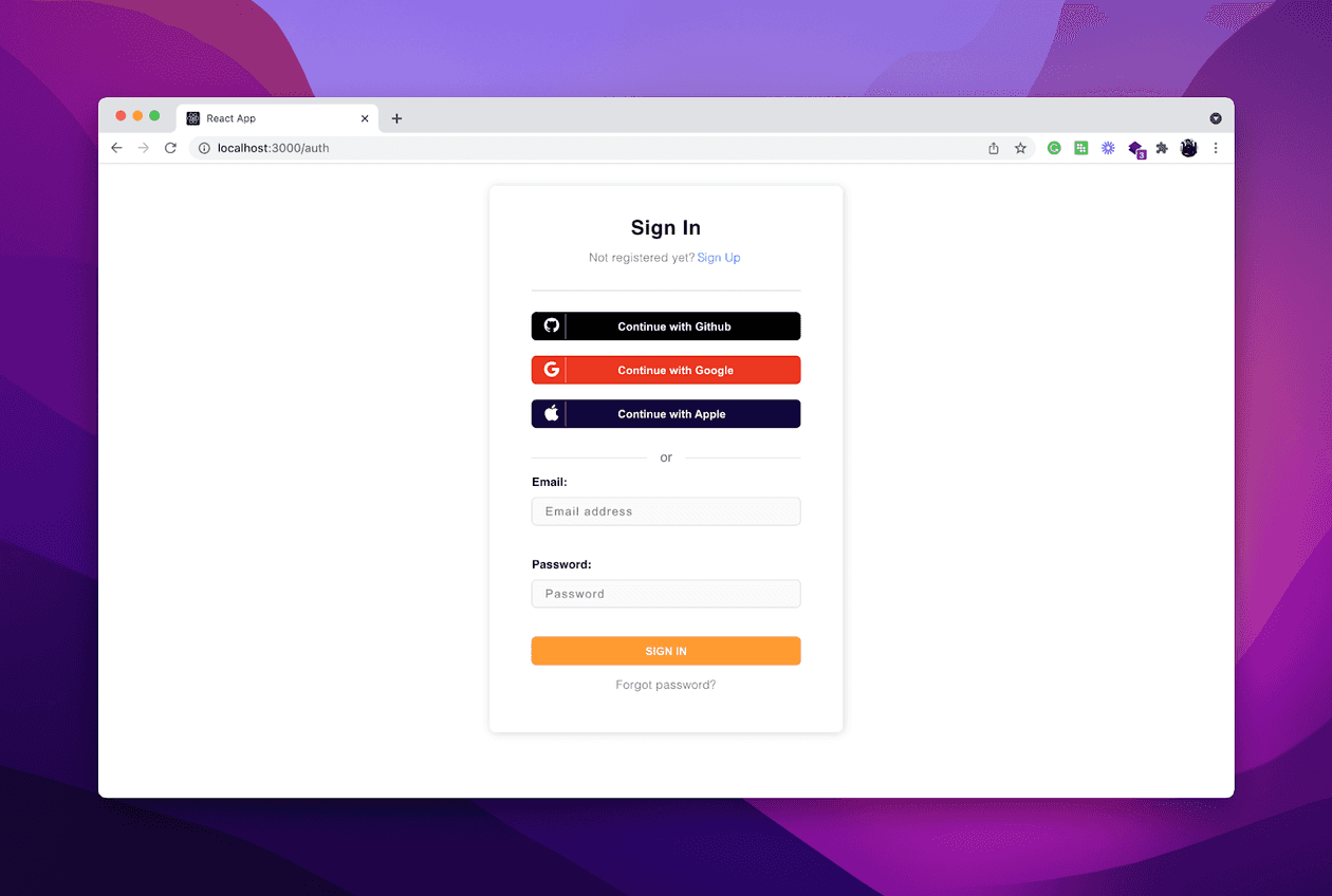 Add Social and Email Password auth to ReactJS in 10 Minutes
