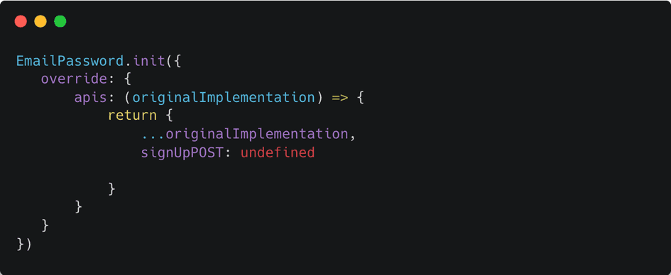How to customise SuperTokens APIs